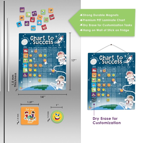 Chart to Success | Other | Astronaut Magnetic Reward Chore Chart | Poshmark